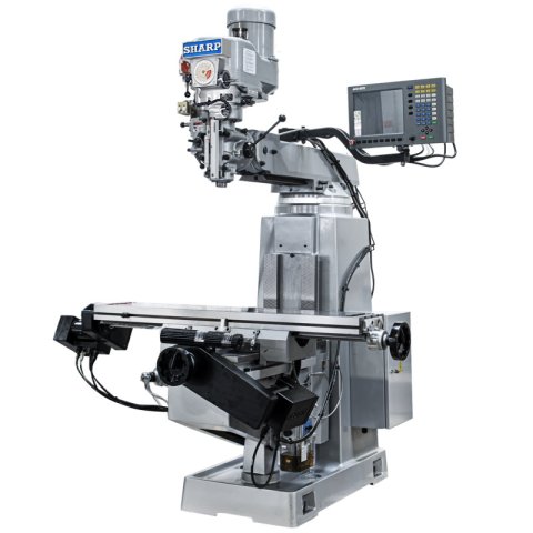 Sharp Industries 440V 54” Variable Speed 2 Axes CNC Vertical Knee Mill ...
